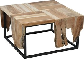 Ambiance Odkládací stolek teakové dřevo 65 x 65 x 35 cm [436338]