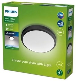 Philips - LED Koupelnové stropní svítidlo DORIS LED/6W/230V 4000K IP54 černá