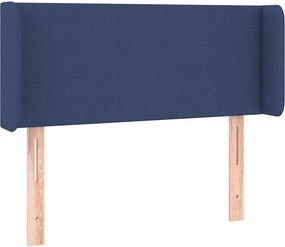 Čelo postele s LED modré 93 x 16 x 78/88 cm textil 3122944