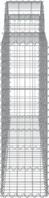 Klenuté gabionové koše 4 ks 200x30x100/120cm pozinkované železo 3146112