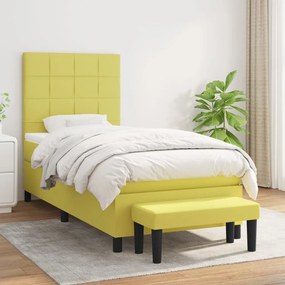 vidaXL Box spring postel s matrací 90x200 cm textil [3136565] Barva: tmavě hnědá