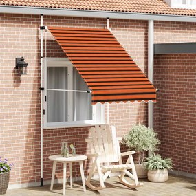 Ručně zatahovací markýza 150 cm oranžovo-hnědá 145835