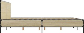 Rám postele dub sonoma 140 x 190 cm kompozitní dřevo a kov 3280033