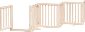 Zábrana pro psy s dvířky skládací 9 panelů 450 cm topol 3155641