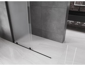 Mexen Velar, sprchová zástěna s posuvnými dveřmi Walk-in 160 x 200 cm, 8mm sklo námraza, černá matná, 871-160-000-33-70