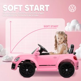 Dětské elektrické auto AIYAPLAY 12V Volkswagen Beetle s dálkovým ovládáním 2.4G, hudbou, klaksonem, elektrické vozidlo s LED světly, USB/MP3 připojen…