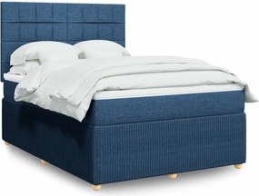 Box spring postel s matrací modrá 140x200 cm textil 3292085