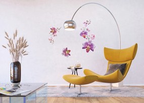 Samolepka na zeď Fialové Orchideje | 65 x 85 cm | DF0466