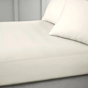 Béžové napínací prostěradlo z bavlněného saténu 150x200 cm Cotton Sateen – Bianca