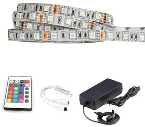 ECOLIGHT LED pásek - RGB 5050 - 5m - 60LED/m - 14,4W/m - IP65 -  komplet
