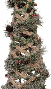 Svítící ratanový vánoční strom se šiškami M - 24*81 cm