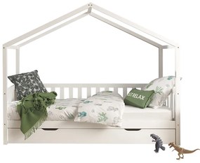 OnaDnes -20% Bílá borovicová dětská postel se zásuvkou Vipack Dallas 90 x 200 cm