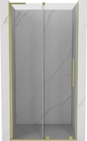 Mexen Velar L, posuvné sprchové dveře do otvoru 90 cm, 8mm čiré sklo, zlatá matná, 871-090-003-01-55