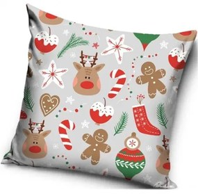 Tiptrade - Vánoční dekorační polštářek - vánoční motivy / 40 x 40 cm