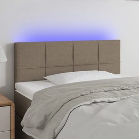 Čelo postele s LED taupe 80 x 5 x 78/88 cm textil