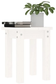 Konferenční stolek bílý Ø 35 x 35 cm masivní borové dřevo - Default Title