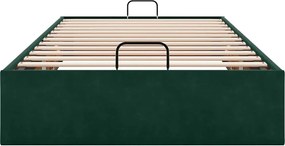 Osmanský rám postele bez matrace tmavě zelené 90x200 cm samet 3310940