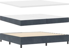 Postel s boxspringem s čelo Tmavě šedá 200 x 200 cm samet 3339921