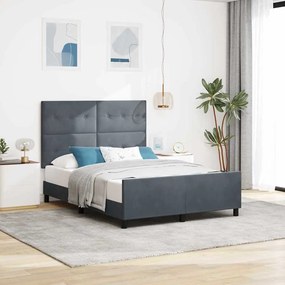 Postel s boxspringem s čelo Tmavě šedá 140 x 190 cm samet 3344940