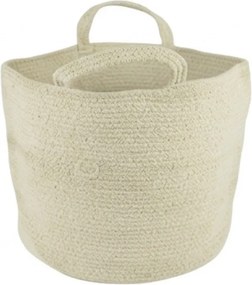 Úložný koš s uchy COTTON HAVEN 35x35 cm - více barev Barva: Béžová
