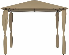 Altán s krytými sloupky 3 x 3 x 2,6 m taupe 160 g/m² 313606
