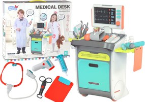 LEAN Toys Sada malého doktora lékařský vozík RTG EKG světla zvuk 36 ks
