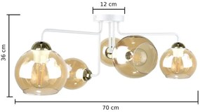 Přisazený lustr MONDE WHITE 5xE27/60W/230V