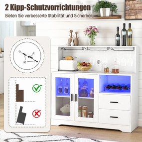 Costway Kuchyňská skříňka bufetová s otevřenými – 120 × 40 × 115,5 cm
