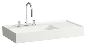 Laufen Kartell - Umyvadlo 90x46 cm, se 3 otvory pro baterii, SaphirKeramik, s LCC, bílá H8103384001581