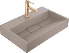Rea Goya, umyvadlo z konglomerátu na desku/závěsné, 50 cm, béžová, REA-U4412