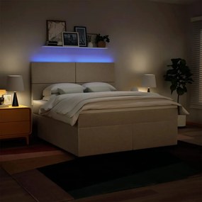 Box spring postel s matrací krémová 180x200 cm textil 3292865