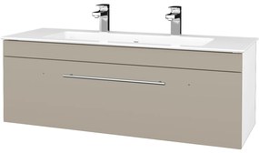 Dřevojas Koupelnová skříň ASTON SZZ 120 Varianta: N01 Bílá lesk / Úchytka T02 / M05 Béžová mat
