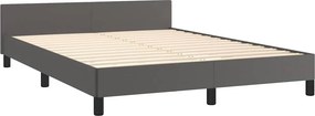 Rám postele s čelem šedý 140x190 cm umělá kůže 3125571