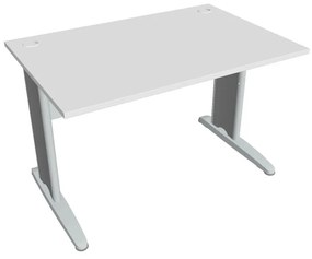 Stůl pracovní rovný 120 cm - Hobis Cross CS 1200 Dekor stolové desky: bílá, Dekor lamino podnože: šedá, Barva nohou: Stříbrná