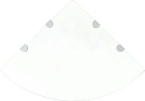 vidaXL Rohové police 2 ks s chromovými podpěrami sklo 45 x 45 cm [3051600] Barva: Černá