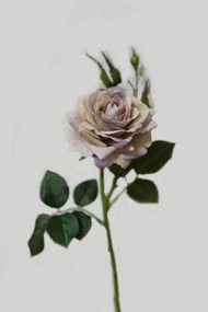 Fialová umělá růže s puky 42cm