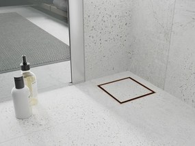 Mexen Flat-Q M13 podlahový odtok čtvercový 12 x 12 cm, kartáčovaná měď - 1C10012