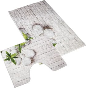Bellatex 3D tisk  sada Šedá,Zelená 60x100 cm, 60x50 cm (SADA)
