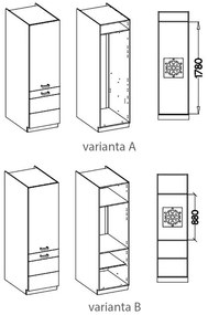 Kuchyňská linka SIENA a | 345x385x190 cm | UNI dvířka | PREMIUM BOX | černá/ořech okapi