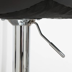HOMCOM Sada 2 barových židlí z imitace kůže s opěradlem, otočné kuchyňské a obývací židle s opěrkou nohou, 42x45x89-110cm, Šedé