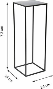 STOJAN NA KVĚTINÁČ SIMPLE 70X24X24 CM ČERNÁ