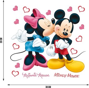 Dětská samolepka DISNEY MICKEY &amp; MINNIE 30x30 cm