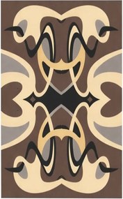 GDmats, Designový kusový koberec Art nouveau, 130x170, hnědá, obývací pokoj