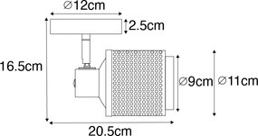 Průmyslové bodové světlo černé se zlatem - Kayden