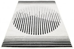 Moderní kusový koberec GRACE 5353A Geometrický krémový černý Rozměr: 140x200 cm