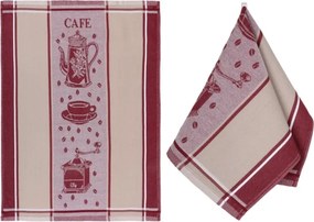 Bellatex Kuchyňská utěrka 1 ks 50x70 cm Šálek Červená
