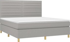 Box spring postel s matrací světle šedá 160 x 200 cm textil 3142425
