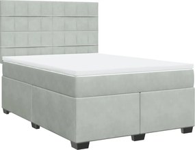 Box spring postel s matrací světle šedá 140x190 cm samet 3293206