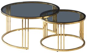 Konferenční stolek Veola (sklo + zlatá). 1050951