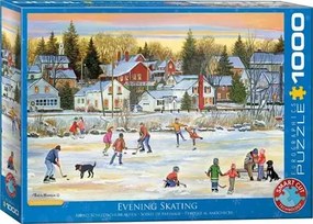EUROGRAPHICS Puzzle Večerní bruslení / 1000 dílků / 68 × 48 cm